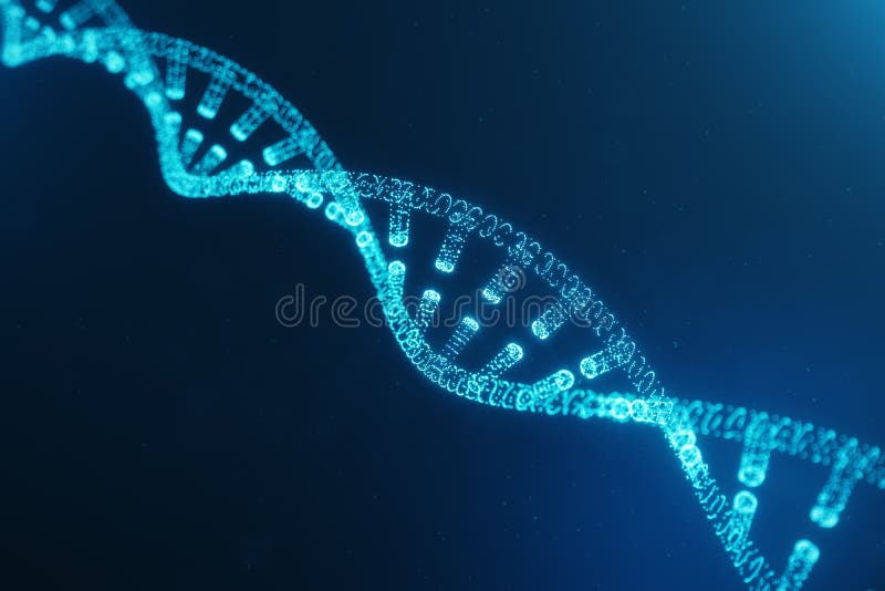 Digital DNA Molecule, Structure. Concept Digital Code Human Genome. DNA ...