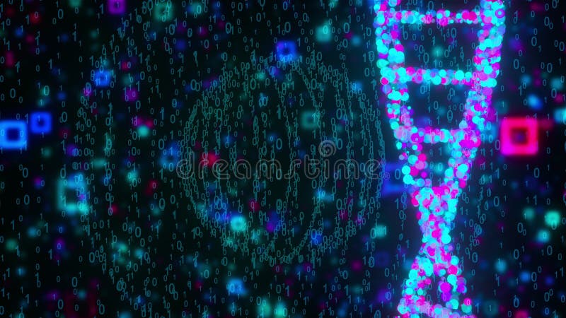 Digital DNA with numbers stock video. Video of science - 364180401