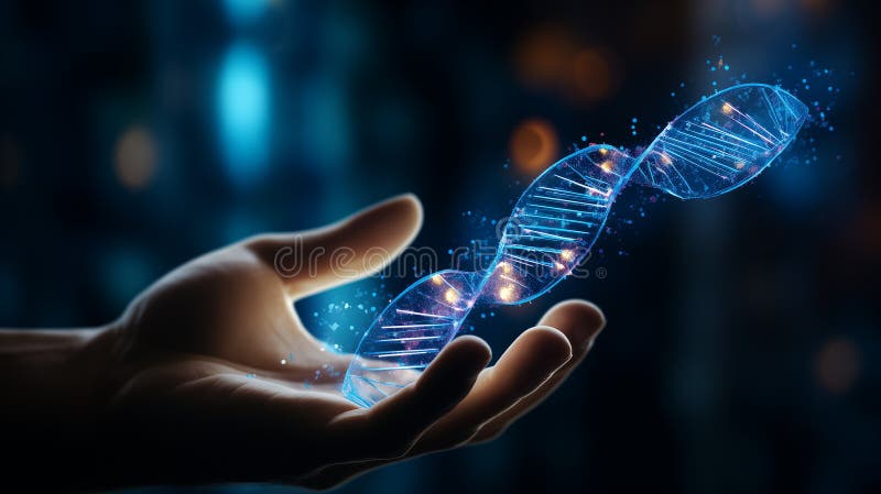 Digital DNA Strand Hovers Gracefully Above Human Hand in Display of ...