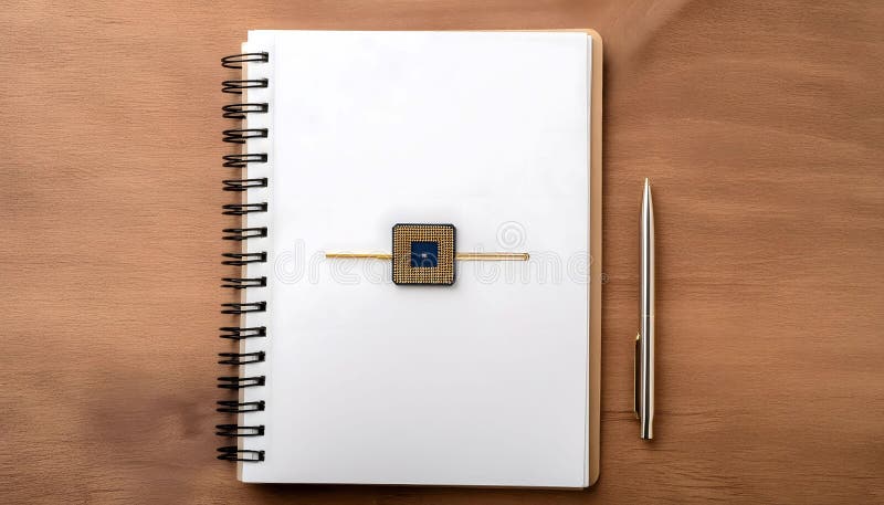 Digital Document Along with Microchip on the Table Stock Illustration ...