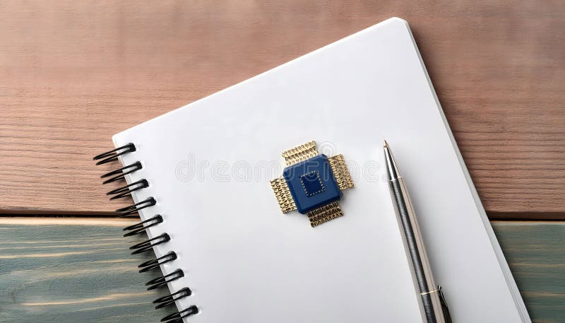 Digital Document Along with Microchip on the Table Stock Illustration ...