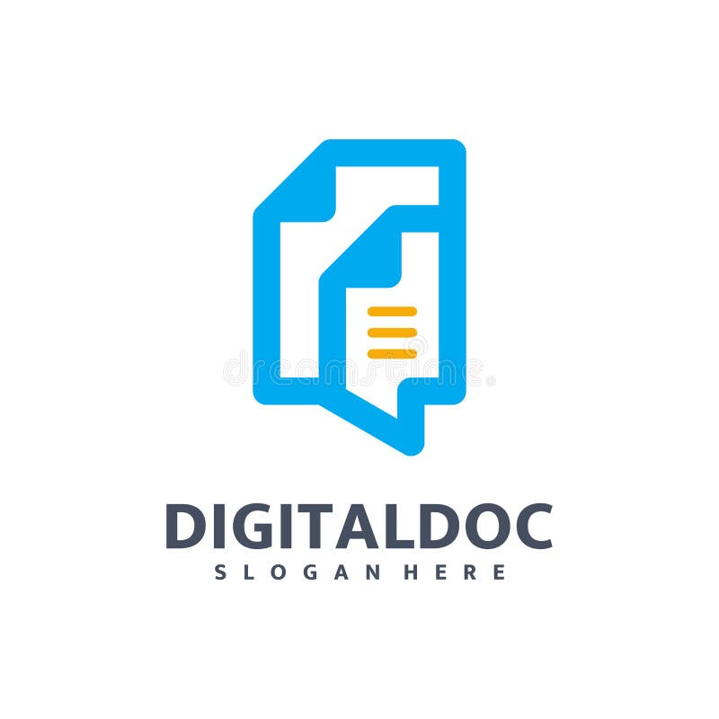 Digital Document Bubble Chat Logo Design Stock Vector - Illustration of ...