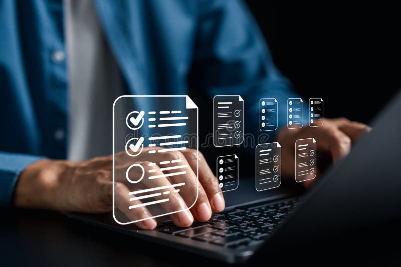 Digital Document Checklist and Online Survey Form Concept. User ...