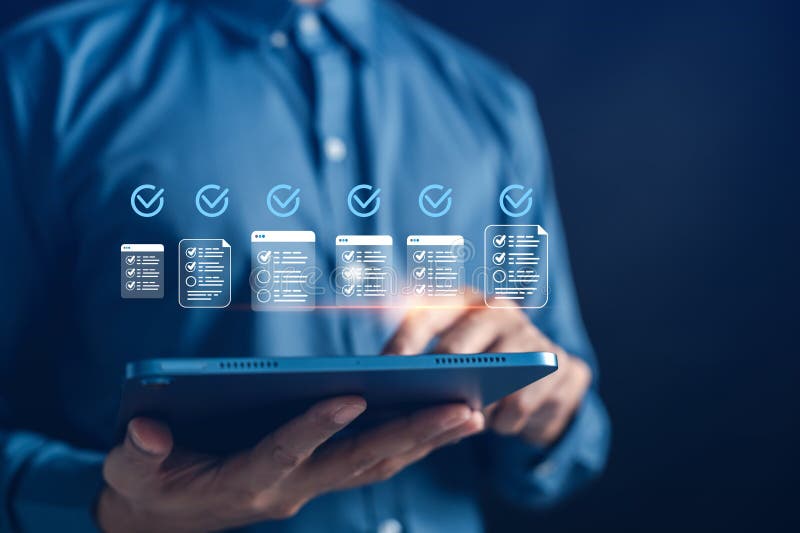 Digital Task Management System Interactive Checklist Document Approval Interface Stock Photos ...