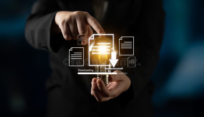 Digital Document Downloading Process Latch Stock Photo - Image of ...