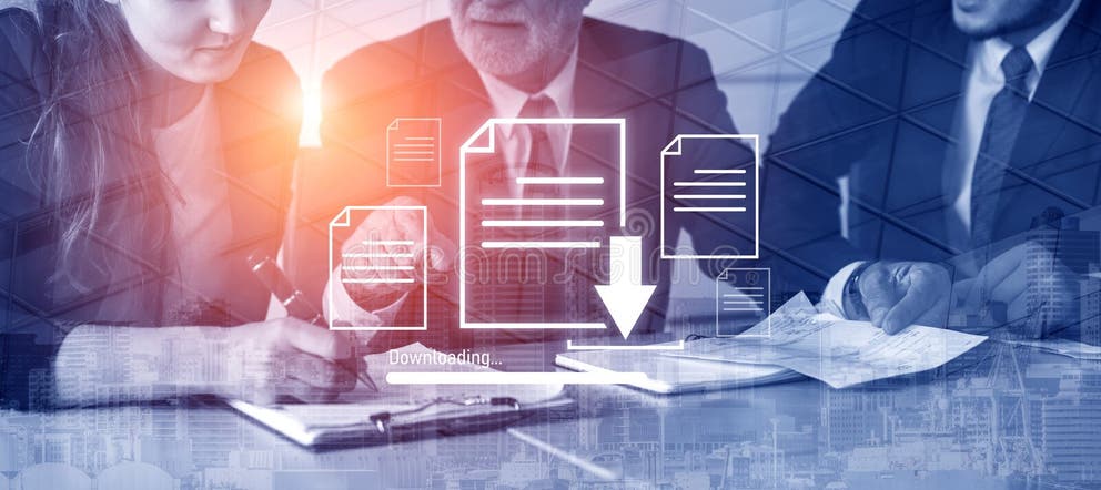 Digital Document Downloading Process Vouch Stock Image - Image of ...
