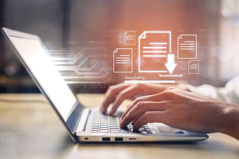 Digital Document Downloading Process Vouch Stock Image - Image of ...