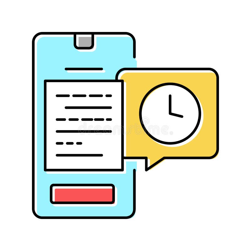 Digital Document Ephemeral Color Icon Vector Illustration Stock Vector ...