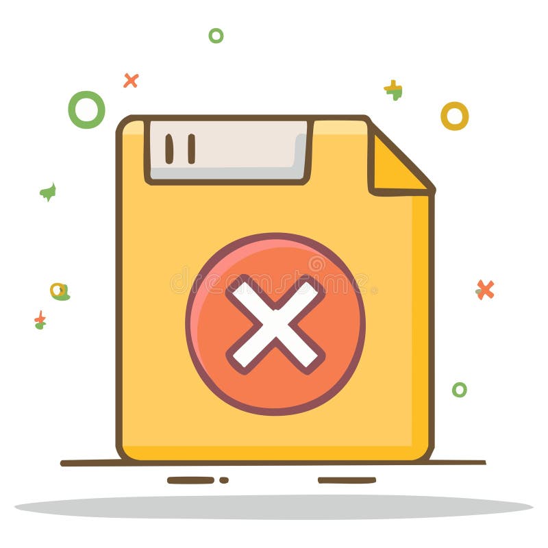 Digital Document File Icon with Red Cross Mark Symbolizing Error ...
