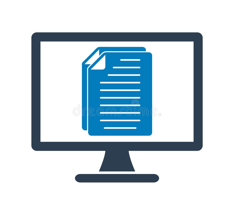 Digital Document Icon stock vector. Illustration of computing - 154239762