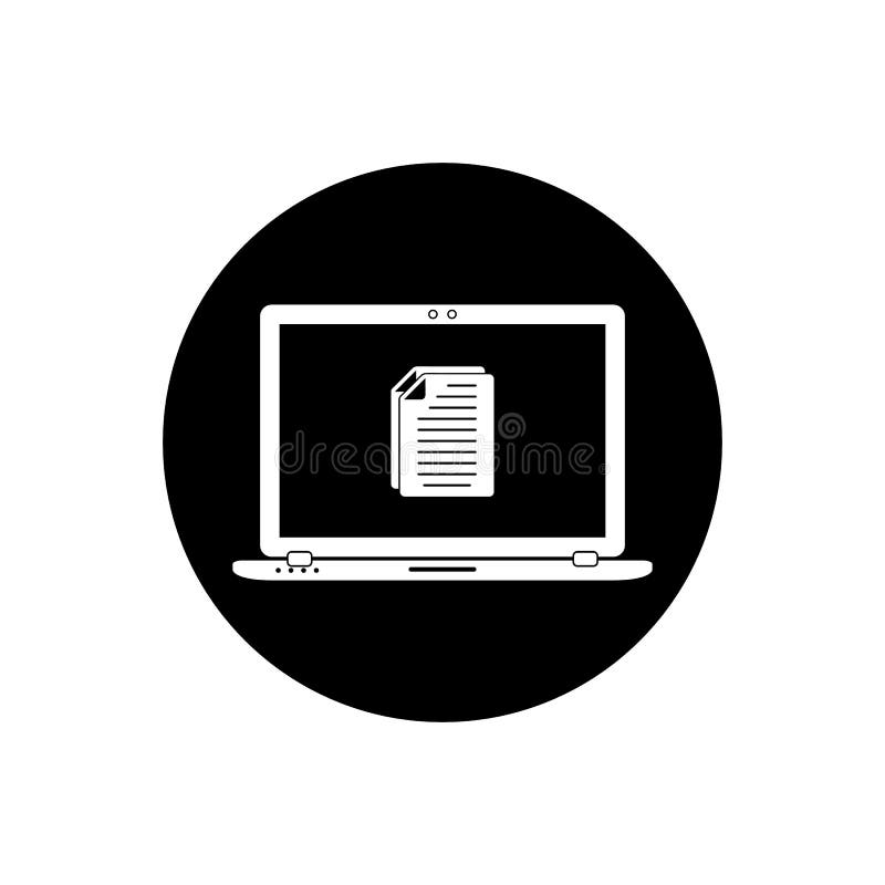 Digital Document Icon. stock vector. Illustration of laptop - 162223147