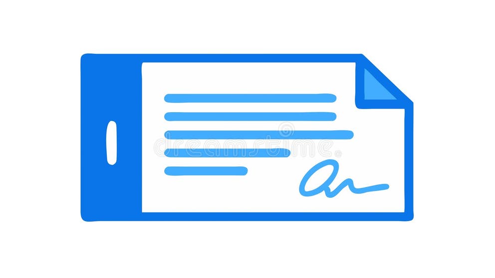 Digital Document Icon: Secure Contracts Agreements in Flat Design ...