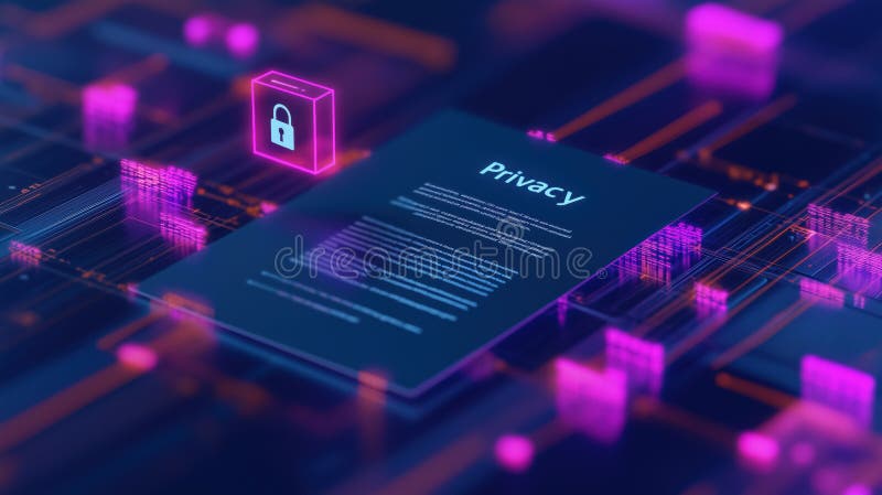 Digital Document Labeled Privacy with Lock Symbol, Representing ...