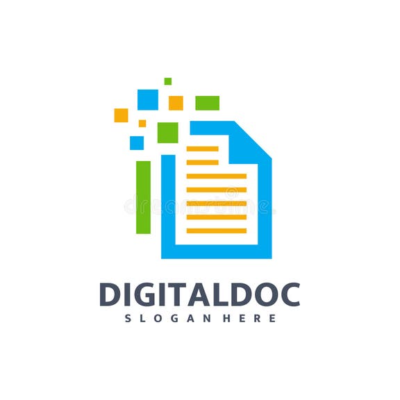 Digital Document Logo Design Stock Vector - Illustration of logo ...