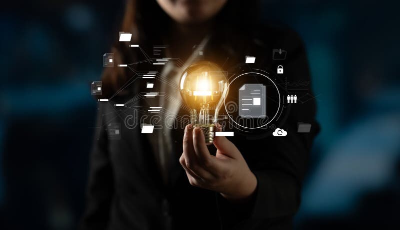 Digital Document Management and File Organization System Latch Stock Photo - Image of cloud ...