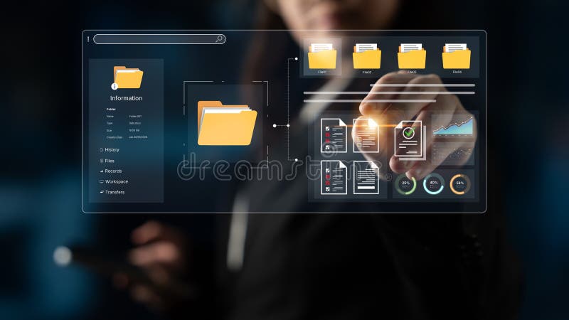 Digital Document Management System Dashboard with File and Data ...