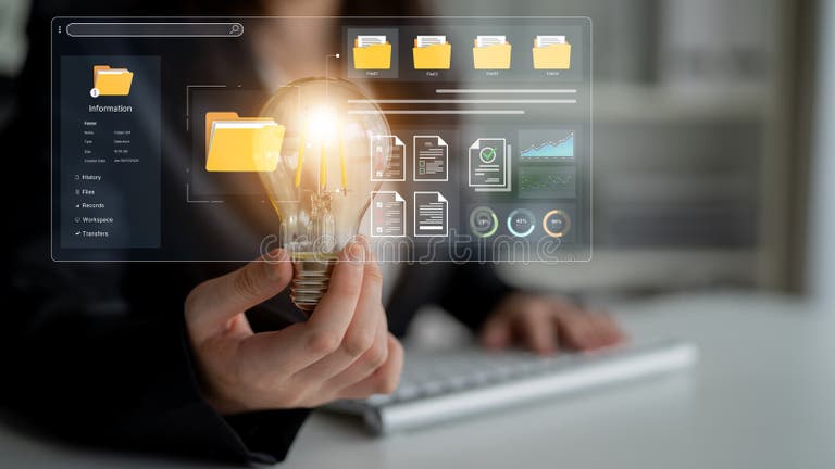 Digital Document Management System Dashboard with File and Data ...