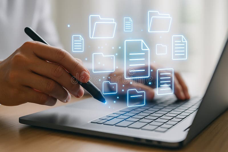 Digital Document Management System for Business Efficiency and Data Organization on Laptop ...