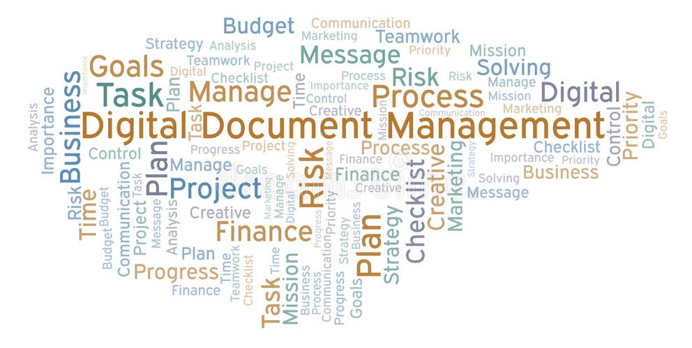 Digital Document Management Word Cloud, Made with Text only. Stock ...