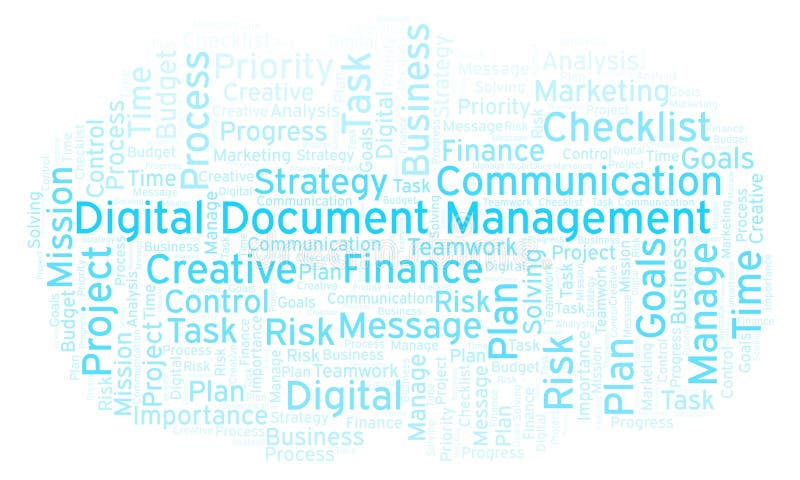 Digital Document Management Word Cloud, Made with Text only. Stock ...