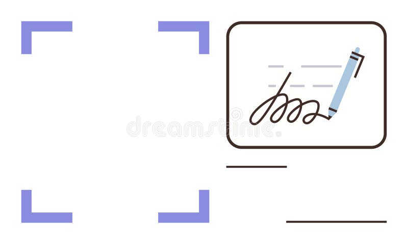 Digital Document Signing with a Pen Icon Symbolizing Authorization and ...