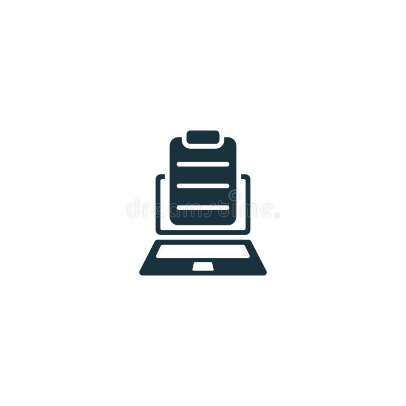 Digital Documentation Icon. Monochrome Simple Remote Work Icon for ...