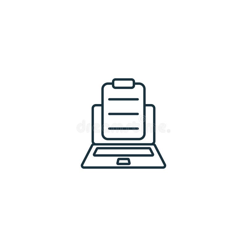 Digital Documentation Icon. Monochrome Simple Remote Work Icon for ...
