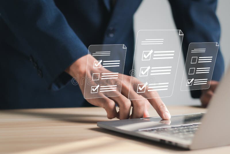 Digital Documents with Questionnaire with Checkboxes. Stock Photo ...