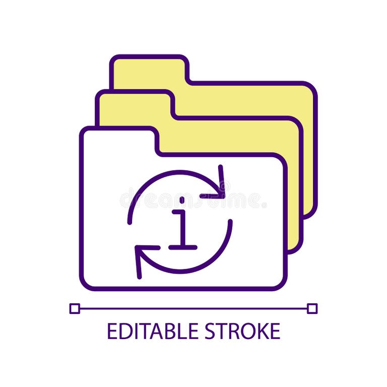 Digital Documents Update Process RGB Color Icon Stock Vector ...