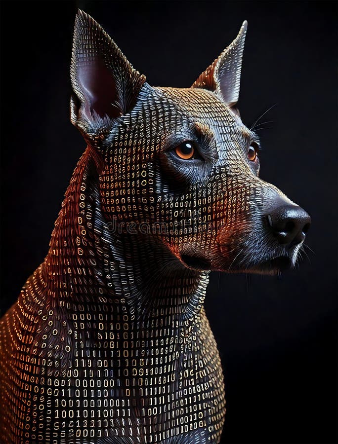 Digital dog stock illustration. Illustration of imitation - 372528725