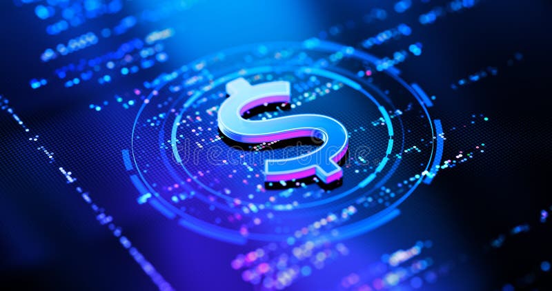Digital Dollar - Futuristic Currency and Financial Technology Concept ...