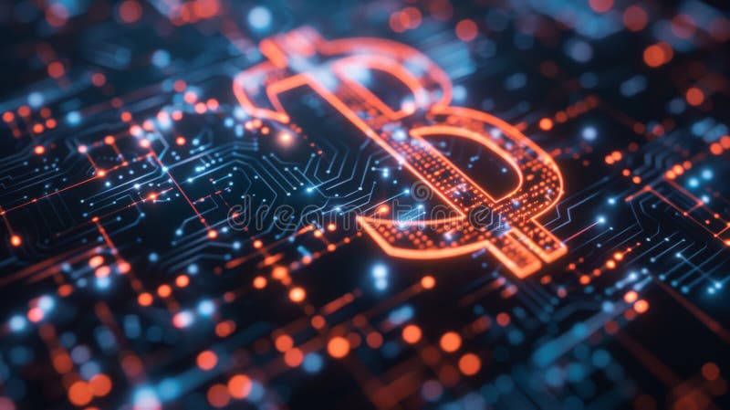 Digital Dollar Sign on a Circuit Board Stock Illustration ...