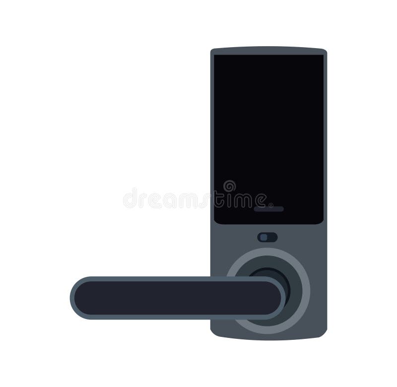 Digital Door Lock in Black, Electronic and Password Locking, Vector ...