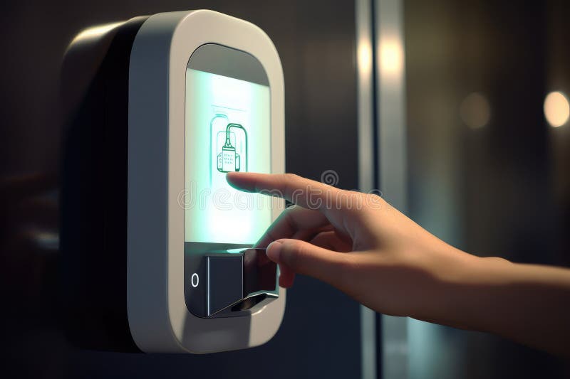 Digital Door Lock, Keyless System of Access Door Stock Illustration ...