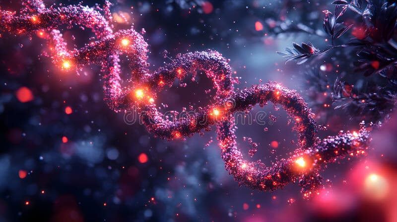 Digital Double Helix Twisting in Virtual Bioengineering Landscape Stock ...