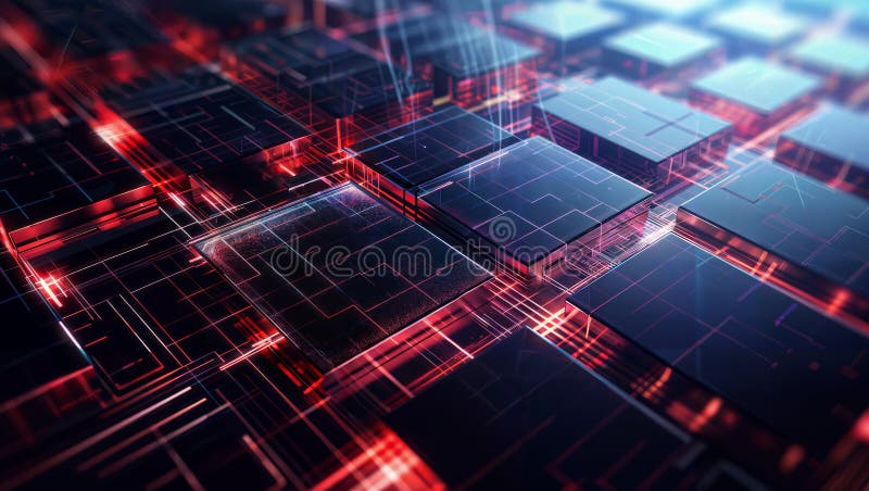 3d Rendering of Abstract Technology Digital Background. Computer ...