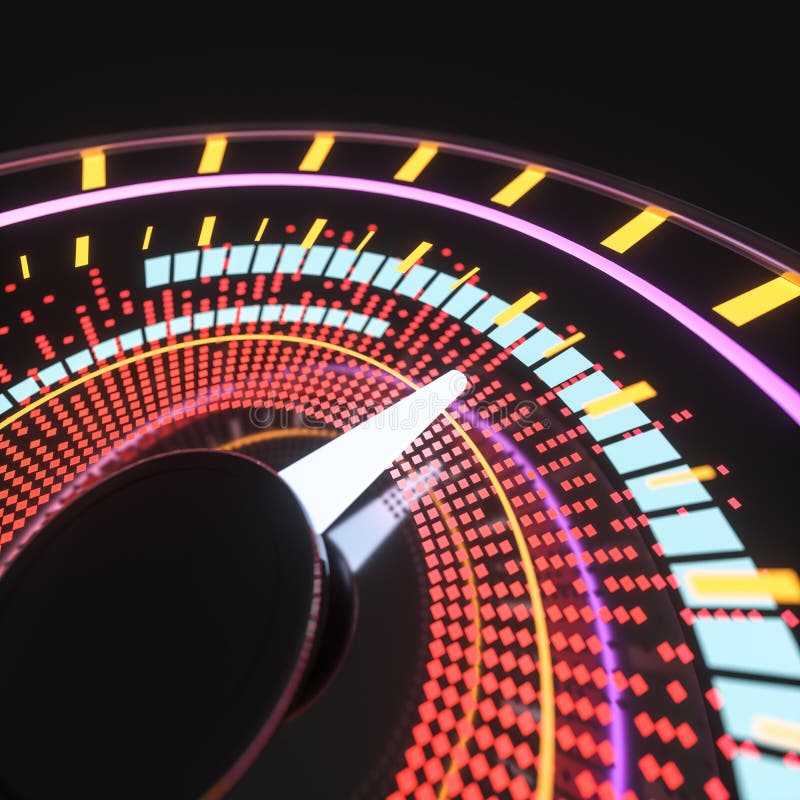 Digital Drawing of Dashboard with Glowing Lines, 3d Rendering Stock ...