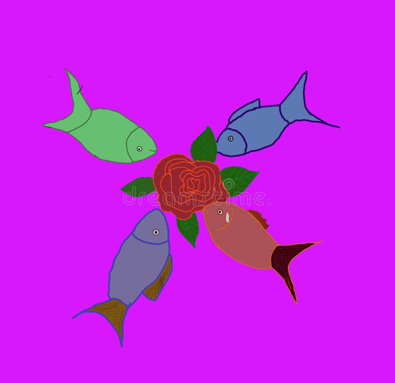 Digital Drawing of fish stock illustration. Illustration of wild ...