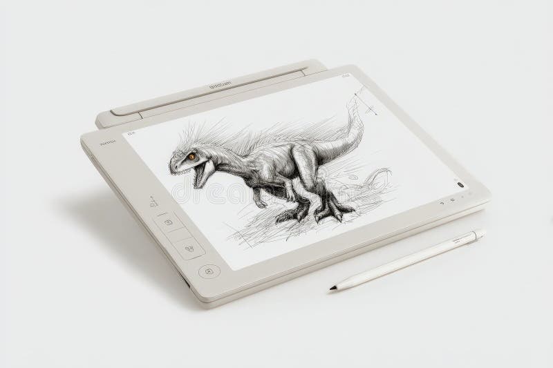 A Digital Drawing Pad with a Tutorial Showing Stock Photo - Image of ...