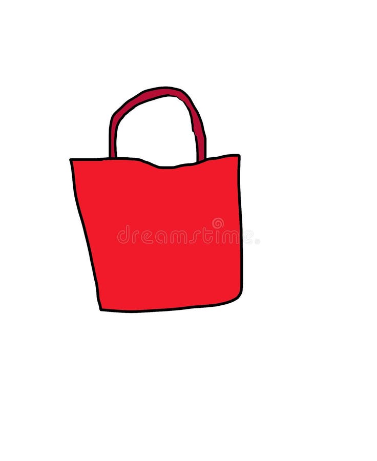 Digital Drawing of Red bag stock illustration. Illustration of ...