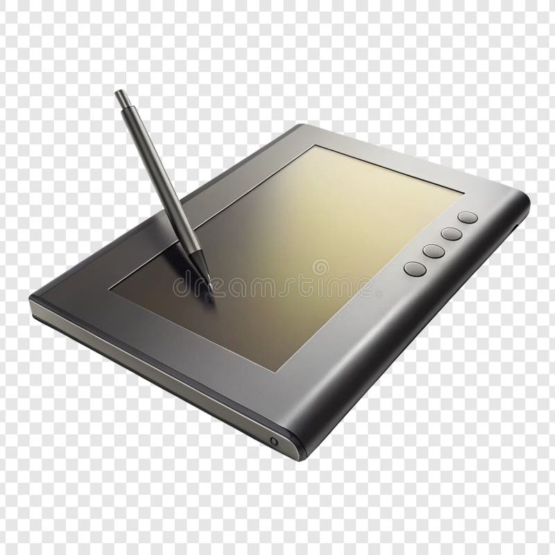 Drawing Tablet with Landscape on Screen Stock Vector - Illustration of ...
