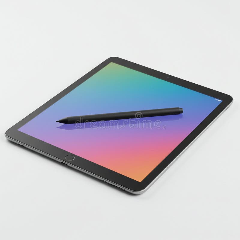 A Digital Drawing Tablet with a Sleek, Modern Design Lies on a White ...