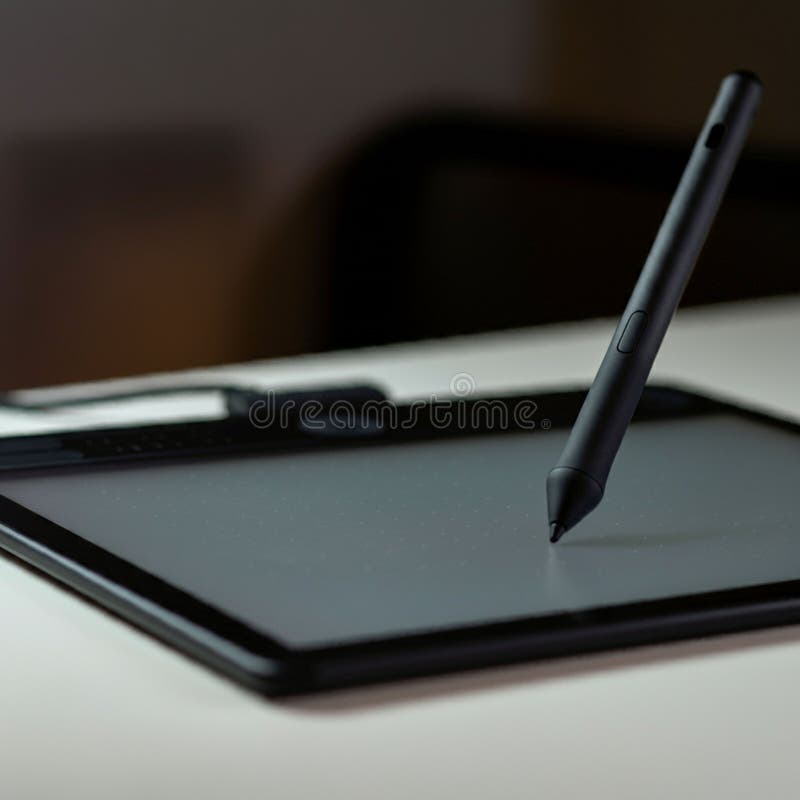 A Digital Drawing Tablet with a Stylus Poised on Its Surface. the ...