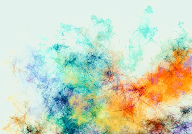 Digital Drawing Texture. Random Stains of Paint in Shades of Orange and ...