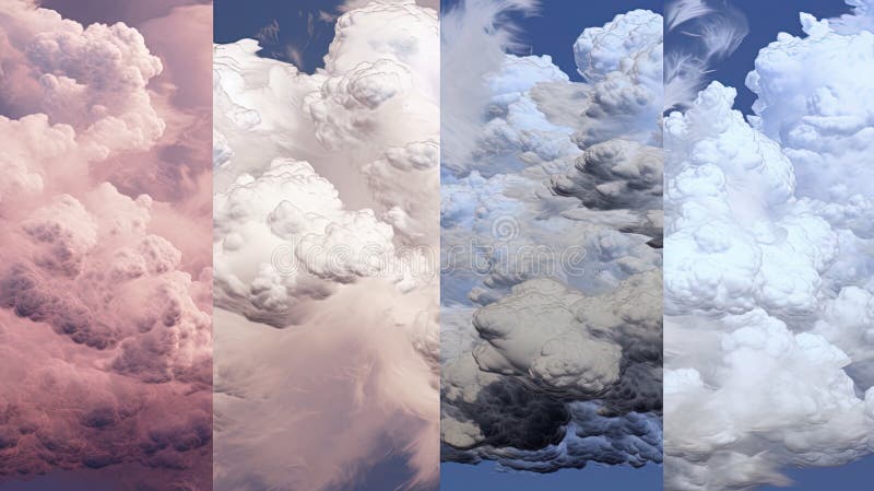 Digital Drawings Depicting Abstract Forms of Summer Clouds Stock ...