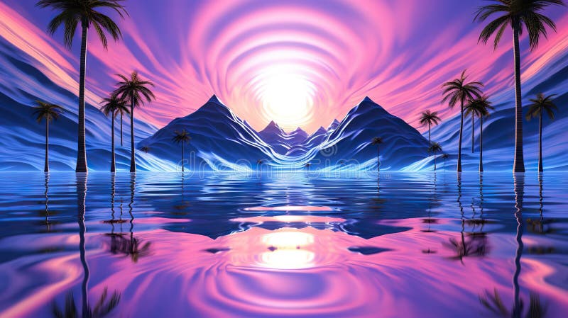 Digital Dreamscape Nostalgic 1990s Computer 3D Graphics Render Style ...