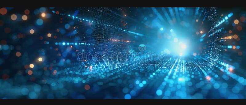 Digital Dynamic Bursts of Light and Data in Space, Showcasing ...