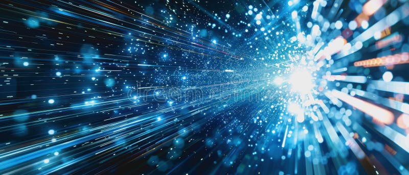 Digital Dynamic Bursts of Light and Data in Space, Showcasing ...