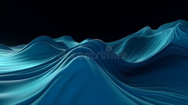 Digital Dynamic Cyber Wave. Abstract Futuristic Blue Background with ...