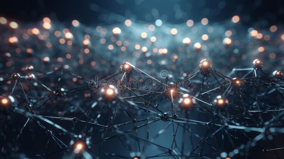 Digital Dynamic Cyber Wave. Abstract Futuristic Blue Background with ...